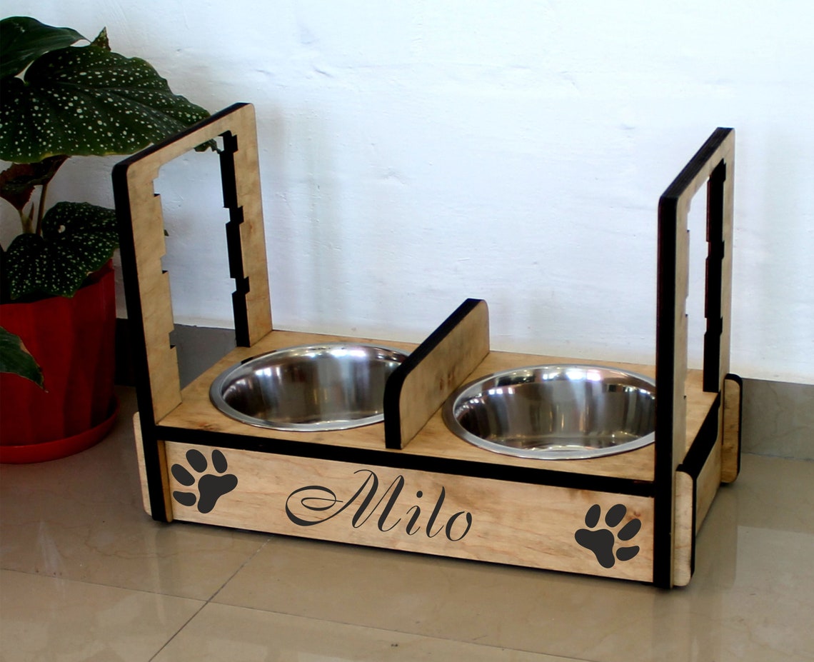 Dog Bowl Stand ADJUSTABLE Elevated Dog Feeding Station | Etsy