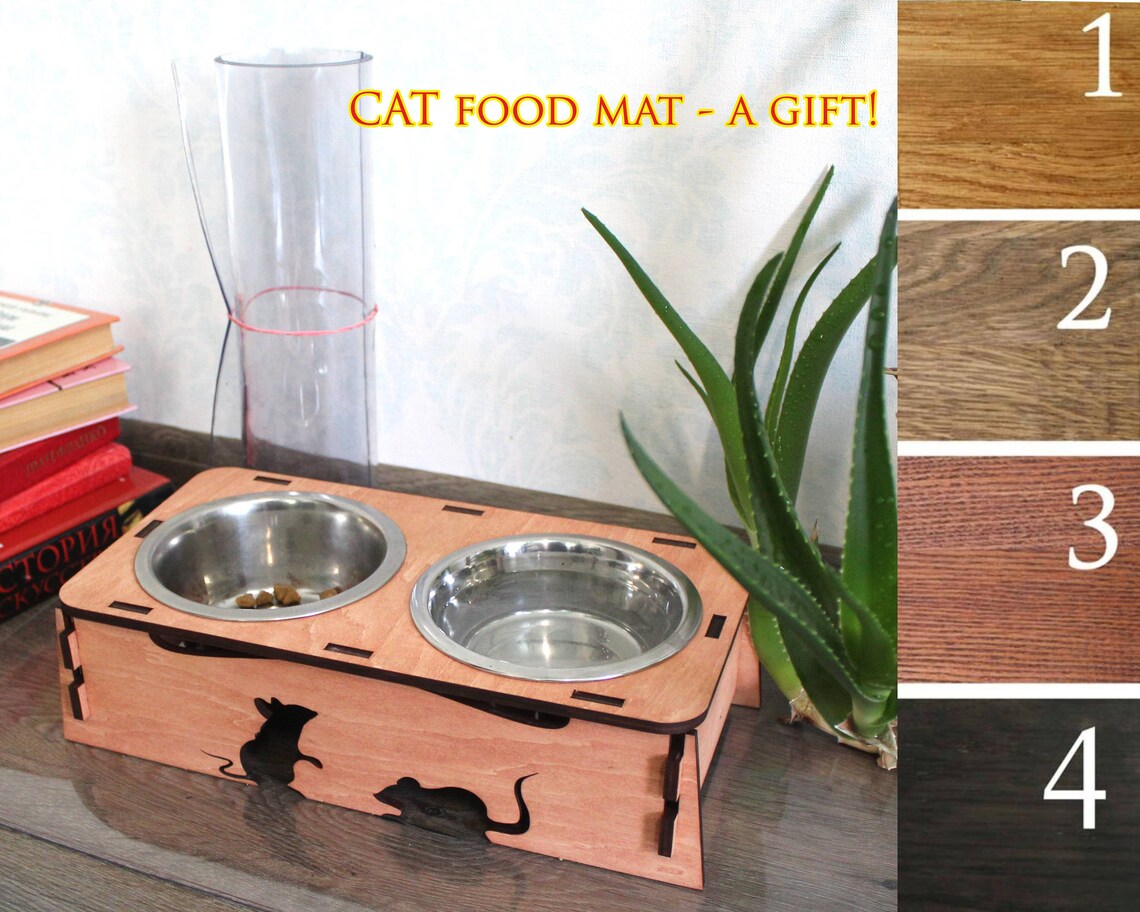 Cat Bowl Stand Cat Feeding Stand Raised Cat Bowl Elevated - Etsy