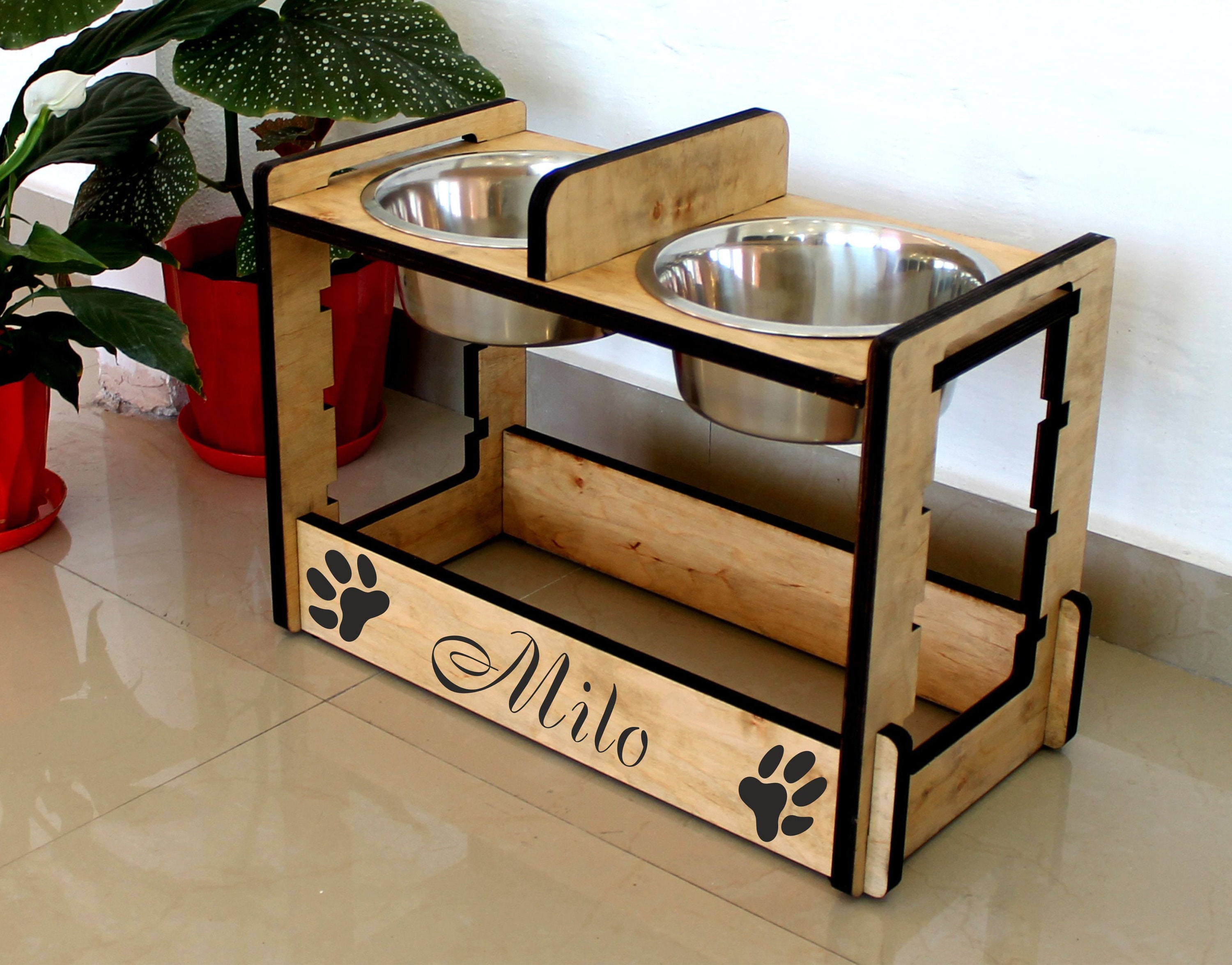 Dog Bowl Stand ADJUSTABLE Elevated Dog Feeding Station | Etsy