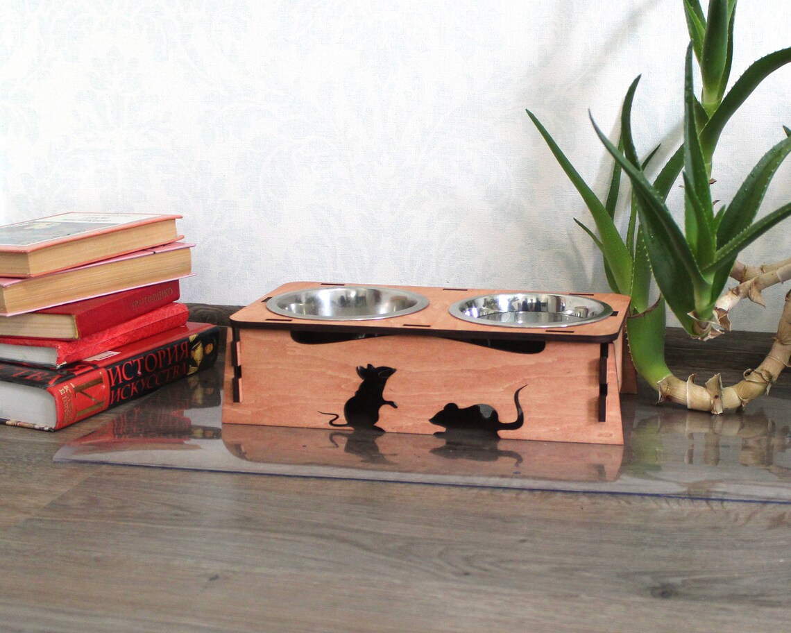 Cat Bowl Stand Cat Feeding Stand Raised Cat Bowl Elevated - Etsy