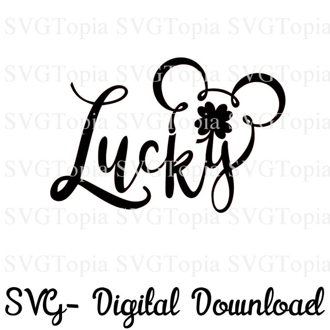 Lucky Mickey Head St. Patricks Day SVG Clip Art for Die Cut Machines ...