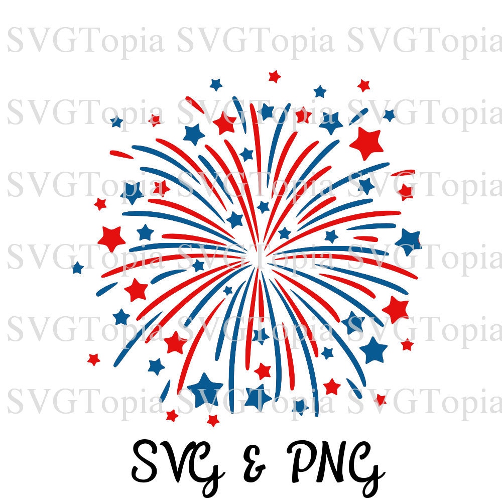 4th of July Fireworks SVG and PNG Clip Art for Die Cut Machines Like ...