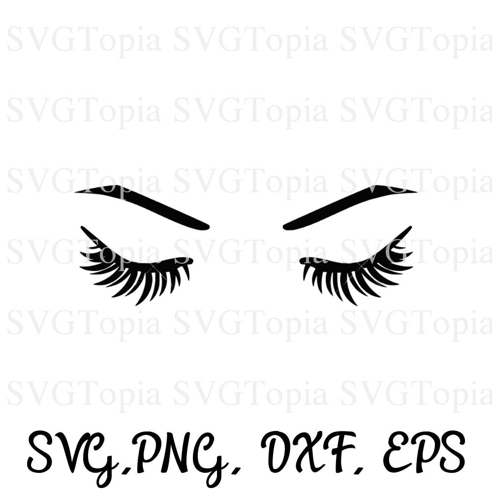 Eyelashes SVG PNG EPS Dxf Clip Art for Die Cut Machines Like Cricut and ...