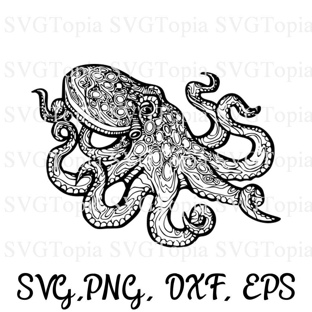 Octopus SVG PNG EPS Dxf Clip Art for Die Cut Machines like | Etsy