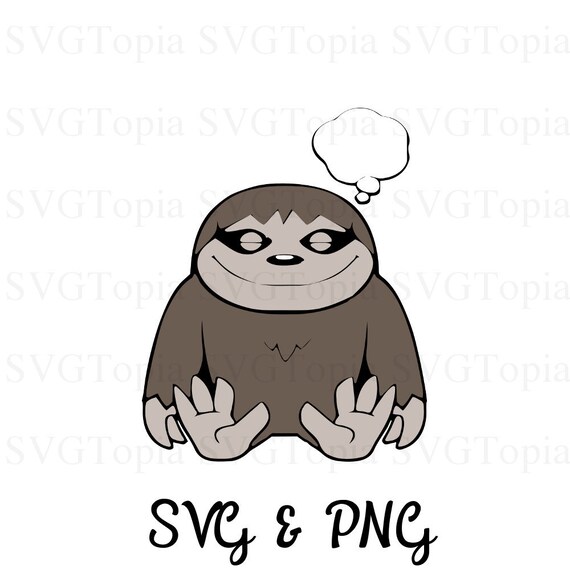 Thinking Sloth SVG and PNG Clip Art for Die Cut Machines Like | Etsy Norway