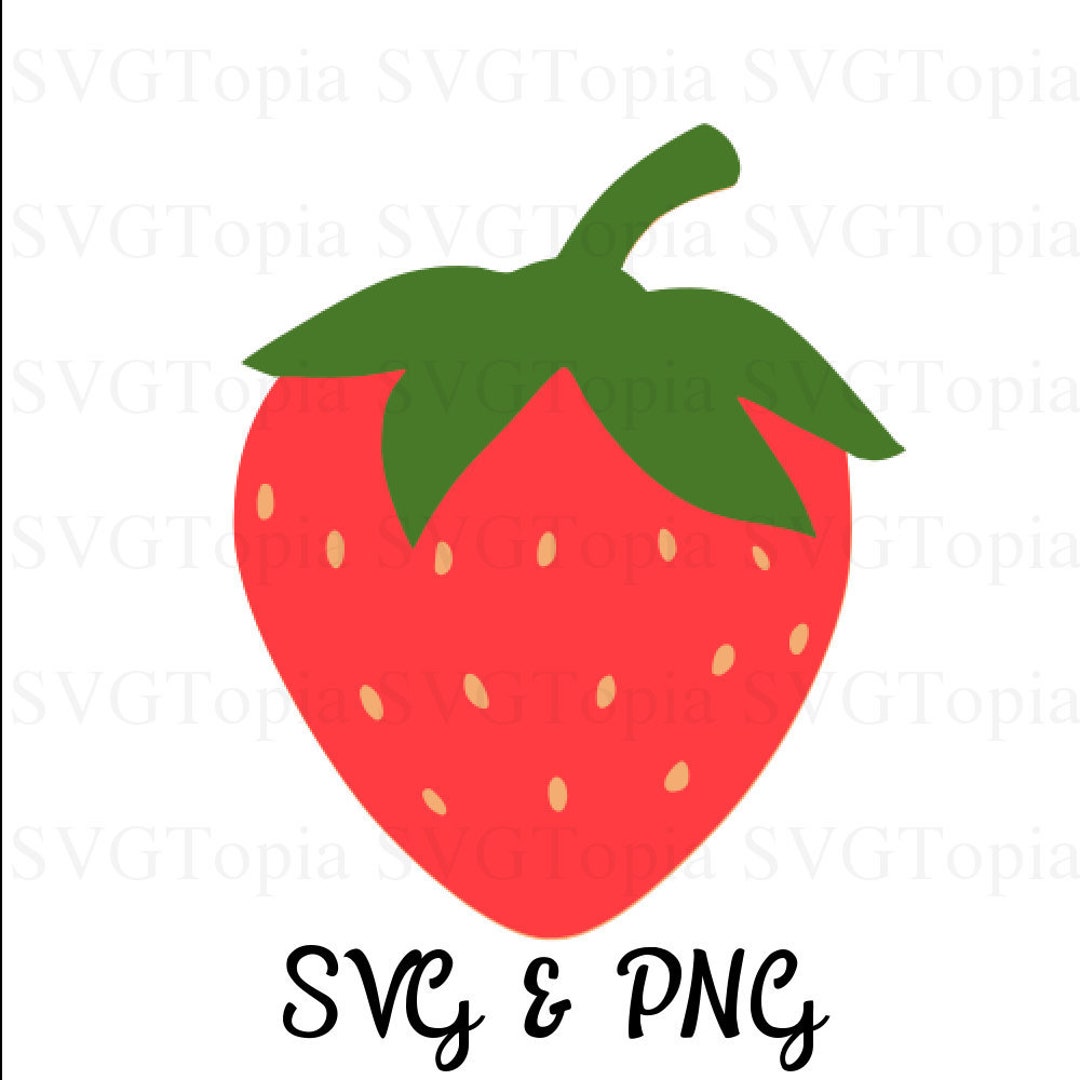 Strawberry Fruit SVG and PNG Clip Art for Die Cut Machines Like Cricut ...