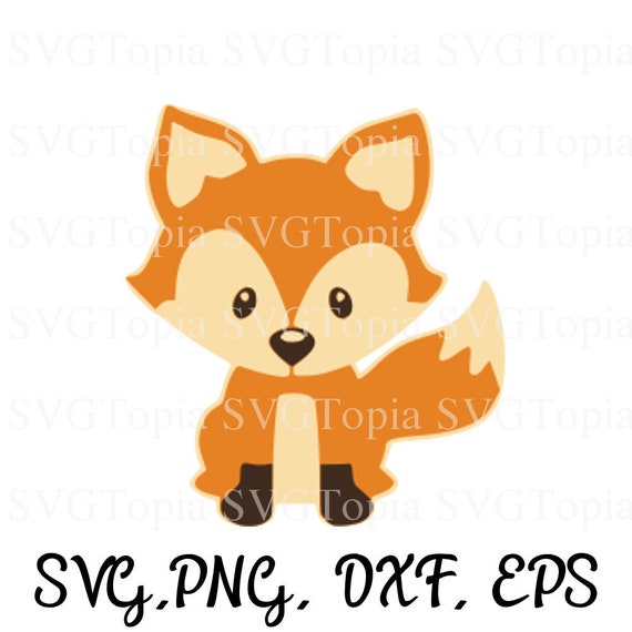 Cute Fox SVG PNG EPS Dxf Clip Art for Die Cut Machines Like | Etsy
