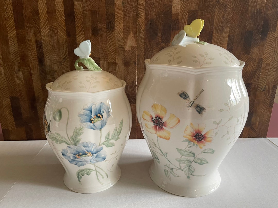Lenox Butterfly Meadow Canisters Set of 2 With Lids - Etsy