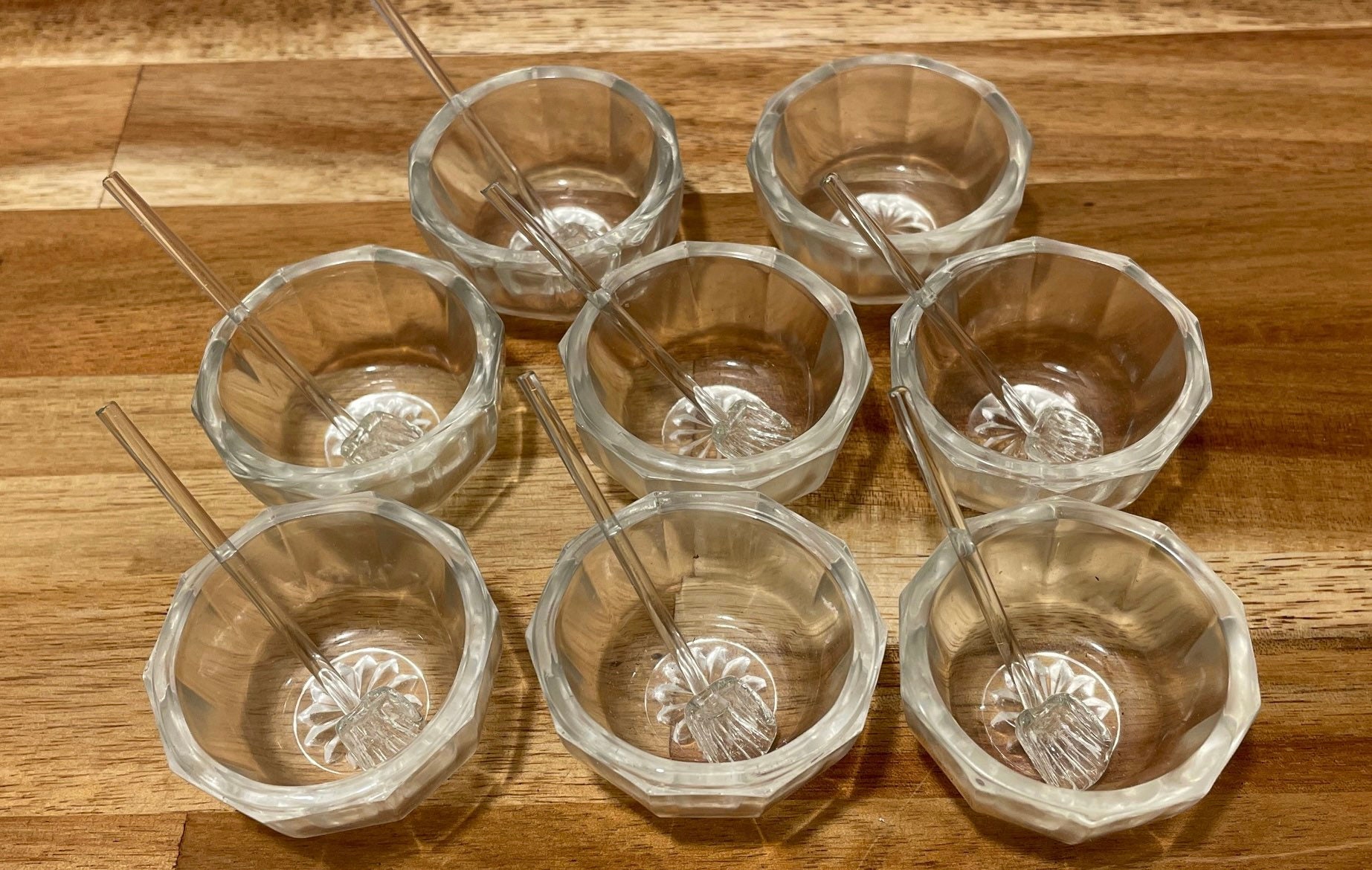 Vintage Crystal Salt Cellars With Spoons. Set of 8 - Etsy