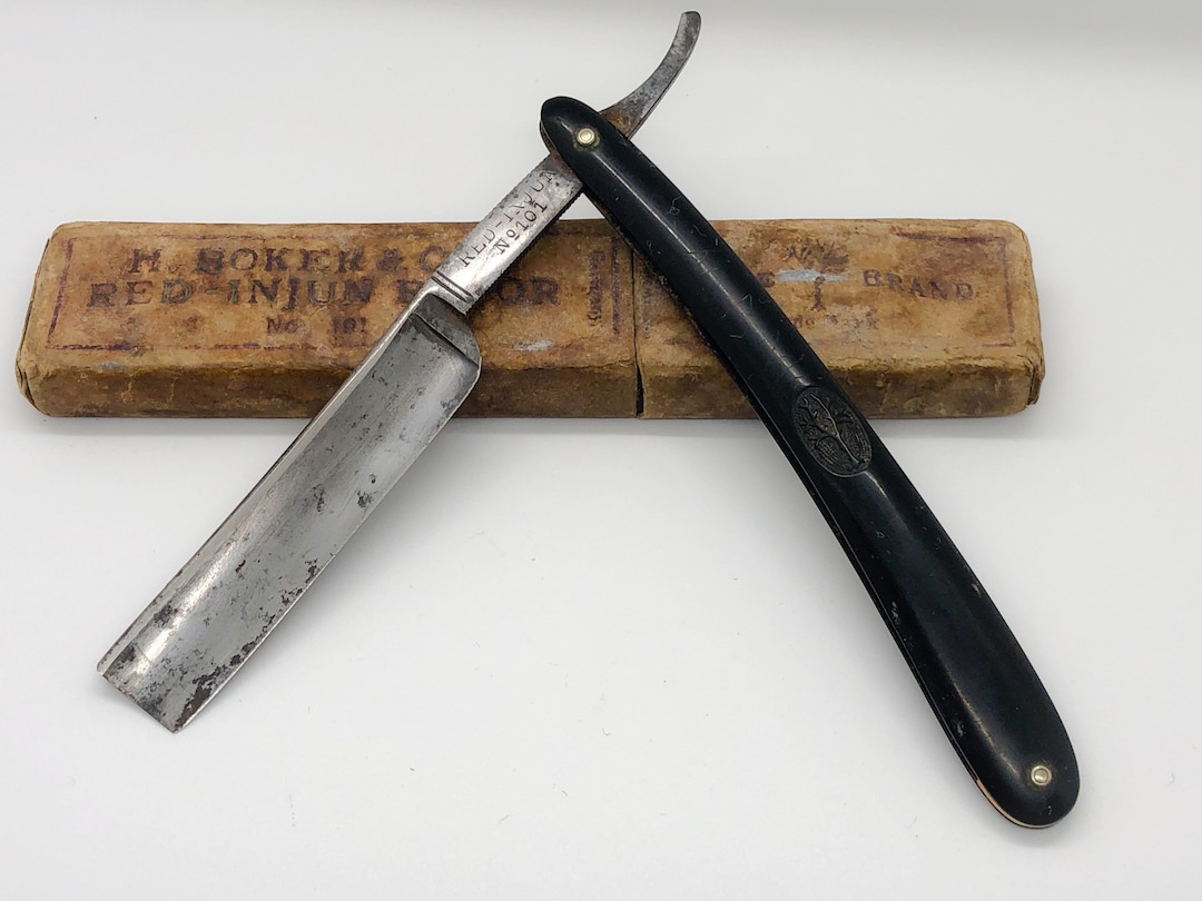H Boker Red Injun Razor No. 101 - Vintage Straight Razor - Etsy