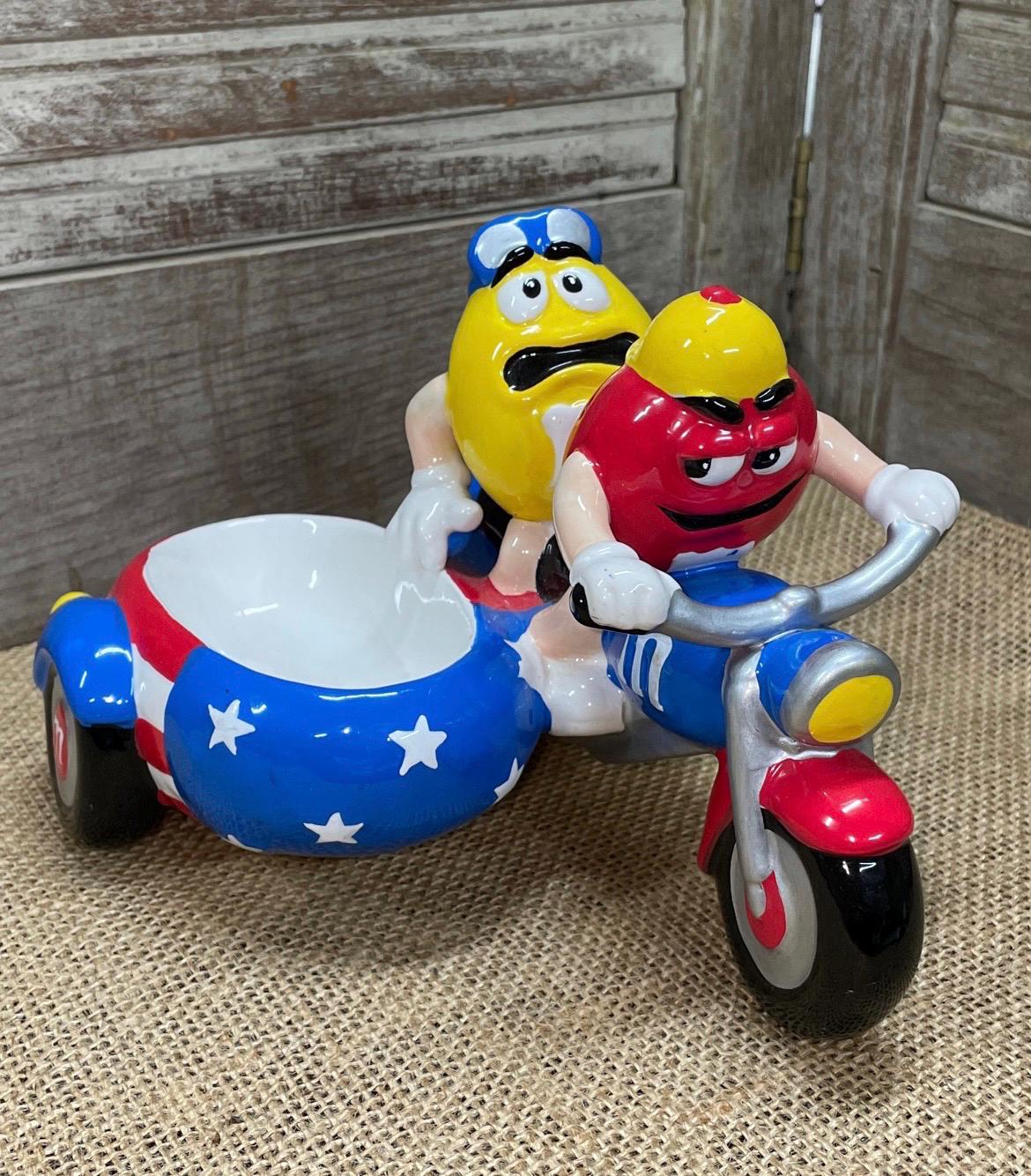 M&m's Motorcycle With Sidecar Candy Dish Ceramic Galerie 2002 Red and ...