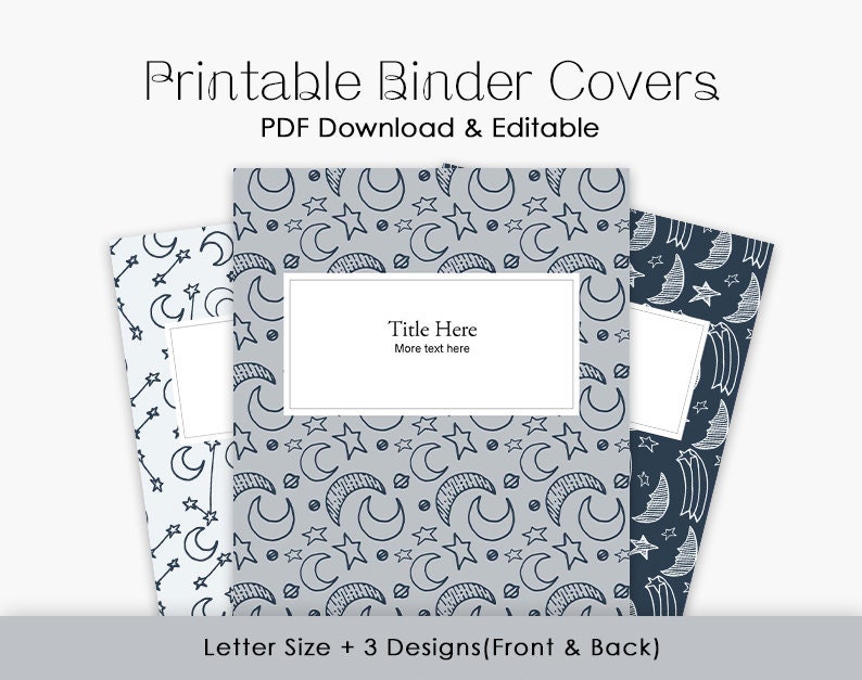Printable Moon Binder Covers - Etsy