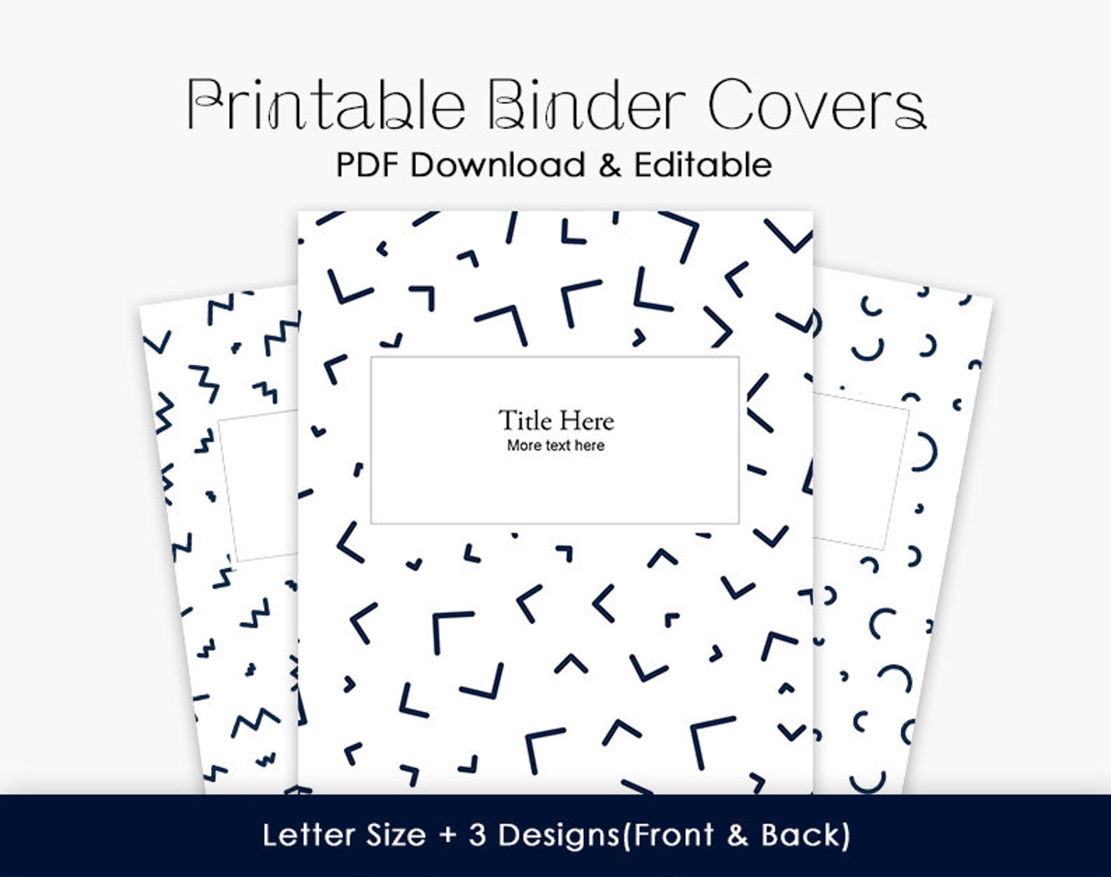 Black and White Printable Binder Cover - Etsy