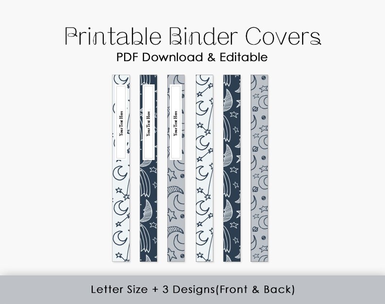Printable Moon Binder Covers - Etsy