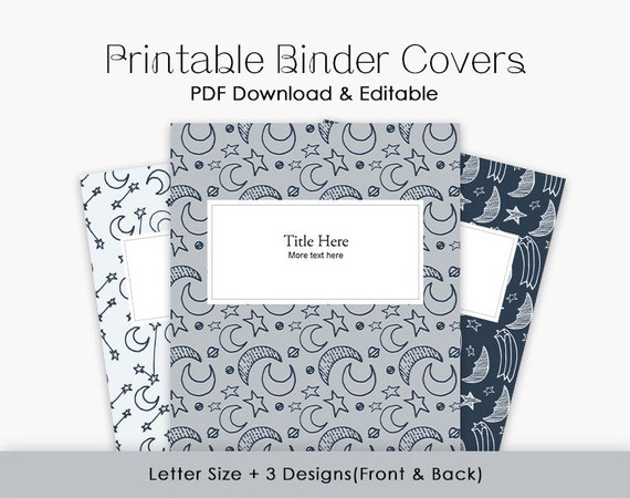Printable Moon Binder Covers | Etsy