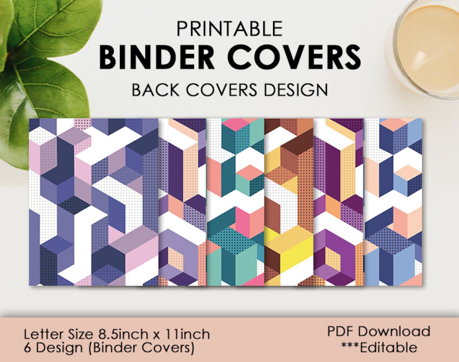 Binder Cover Printable | Instant Download | Subject Cover | Geometric ...