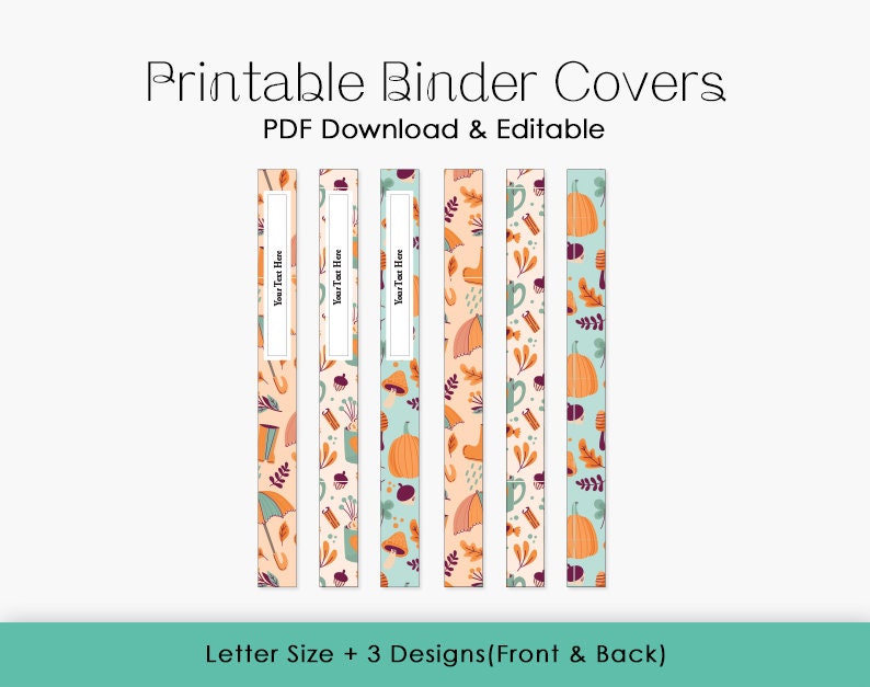 Cute Autumn Printable Binder Covers Mushroom Binder Covers - Etsy