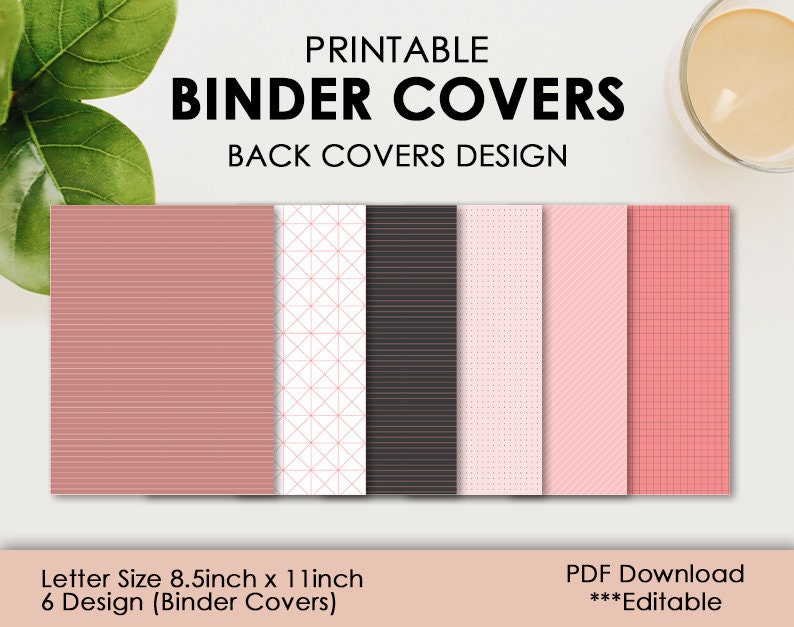 Binder Cover Printable Geometric Set - Etsy