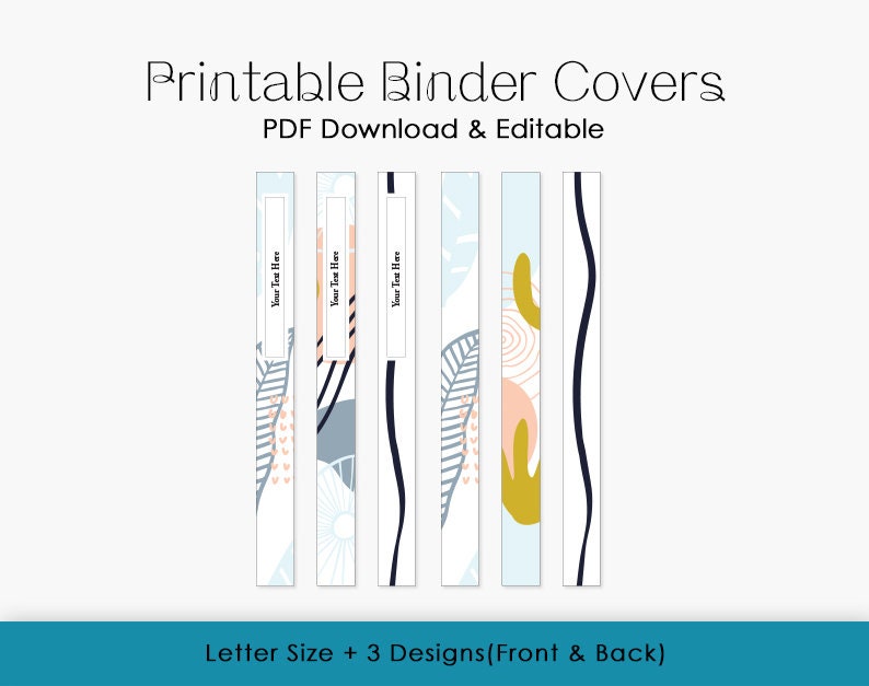 Printable Binder Cover Template: Editable Design (PDF) - Etsy