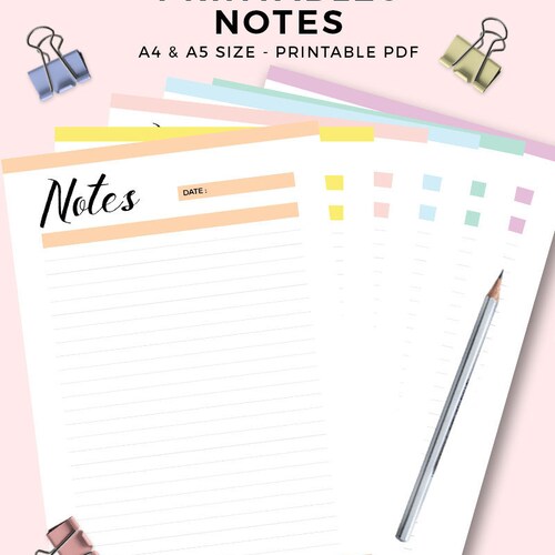 Printable Lined Paper Planner Inserts - Etsy