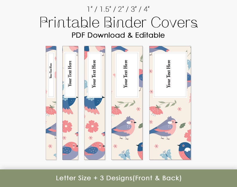 Printable Editable Binder Cover 3 Set - Etsy