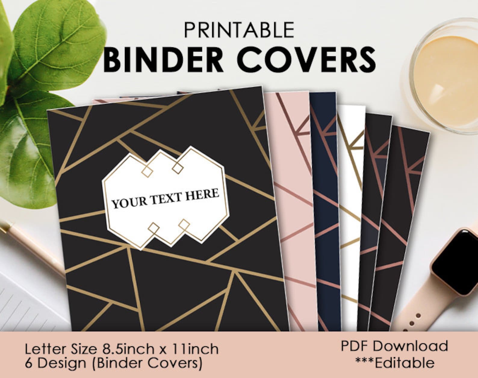Editable Printable Binder Cover Set - Etsy