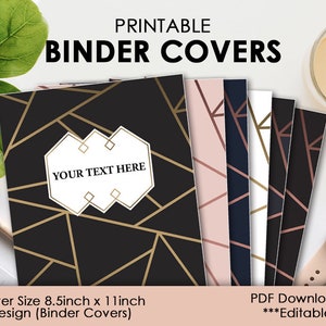 Editable Printable Binder Cover Set - Etsy