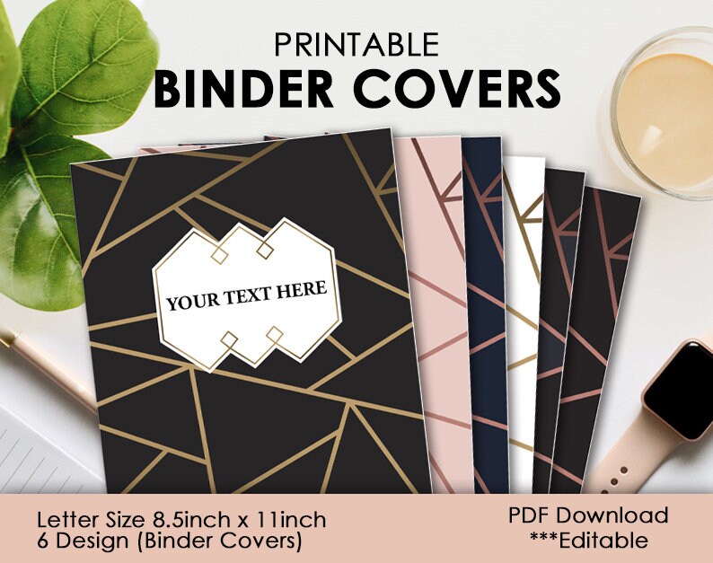 Editable Printable Binder Cover Set - Etsy