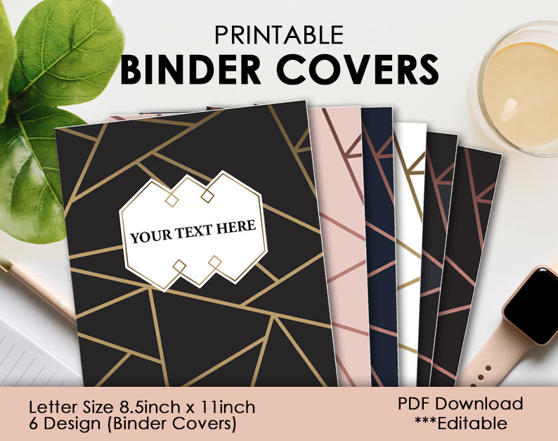 Editable Printable Binder Cover Set - Etsy