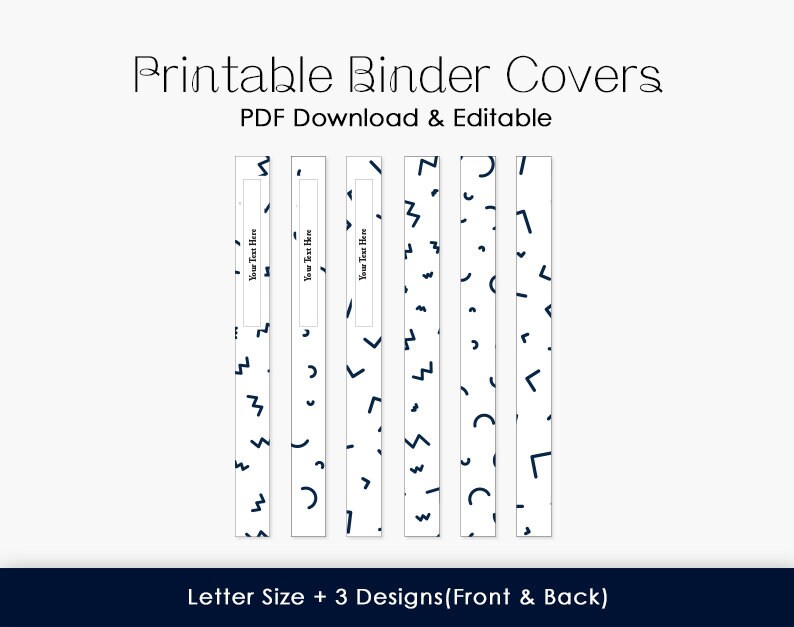Black and White Printable Binder Cover - Etsy