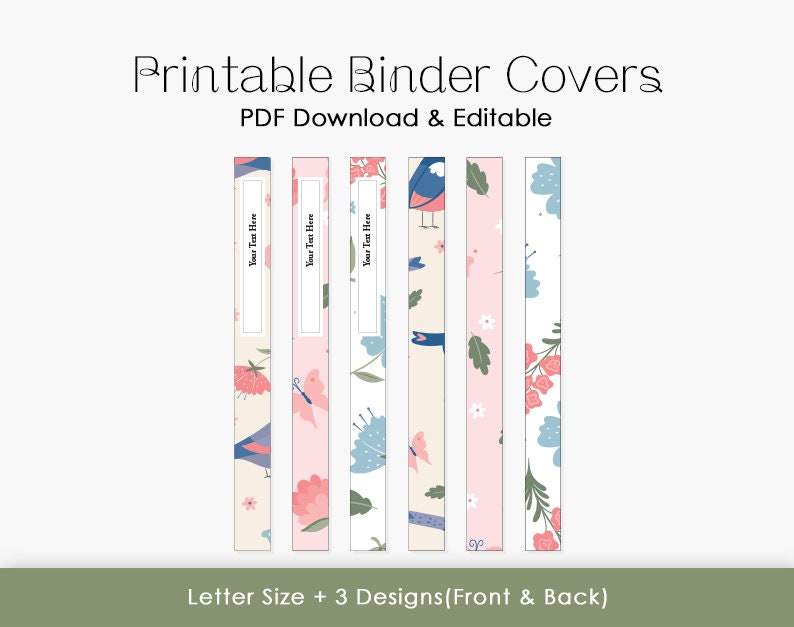 Printable Editable Binder Cover 3 Set - Etsy
