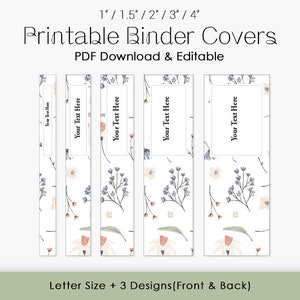 Printable Editable Floral Binder Cover Template - Etsy