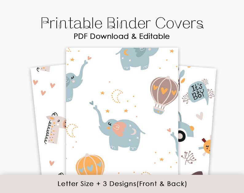 Cute Editable Printable Binder Covers - Etsy