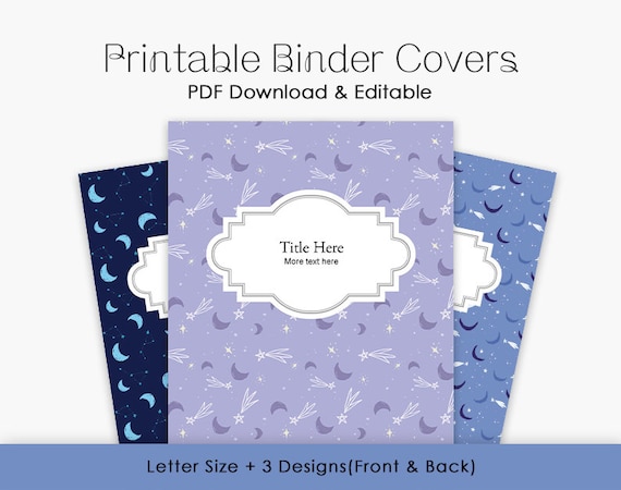 Editable Binder Cover Templates Purple