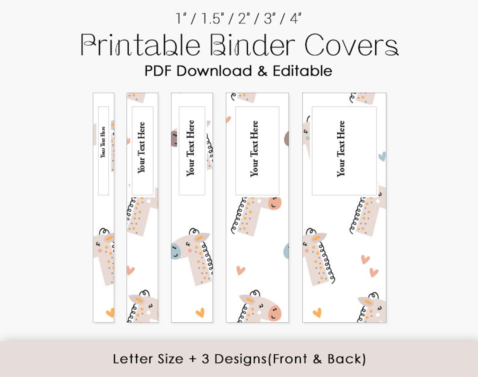 Cute Editable Printable Binder Covers - Etsy