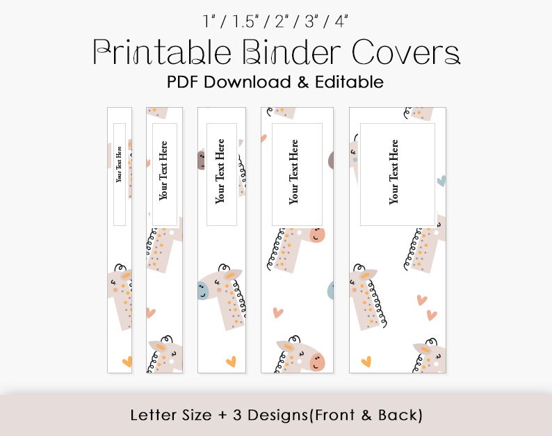 Cute Editable Printable Binder Covers - Etsy