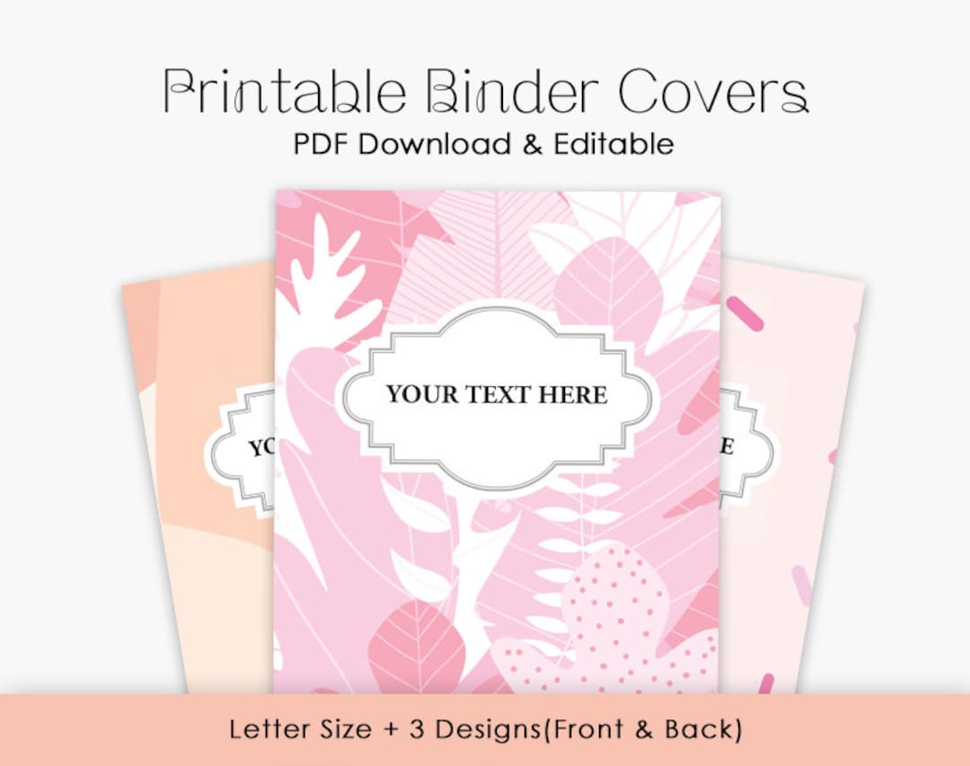 Printable Binder Editable Cover - Etsy