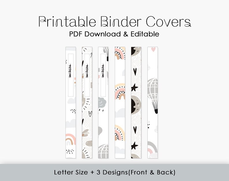 Printable Cute Binder Cover Template | Happy Planner - Etsy