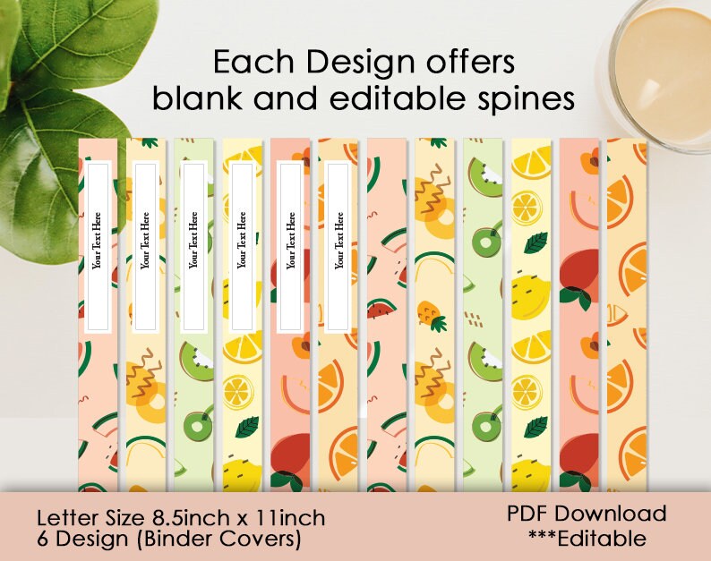 Printable and Editable Binder Cover and Spines - Etsy