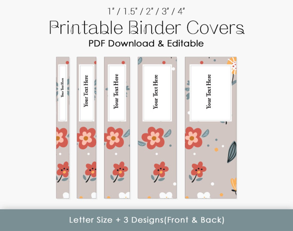 Boho Printable Binder Cover Template: Editable Subject Covers (digital ...