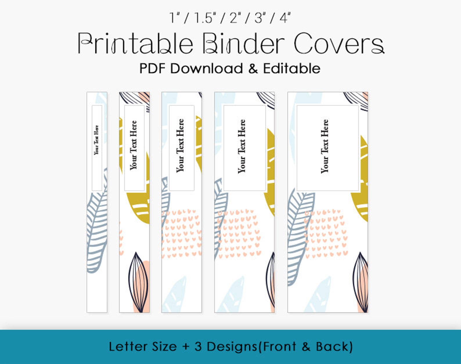 Printable Binder Cover Template: Editable Design (PDF) - Etsy