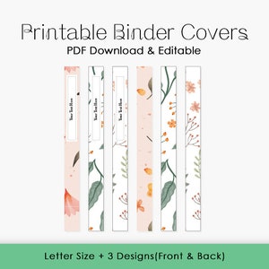 Binder Cover and Spines Printable - Etsy