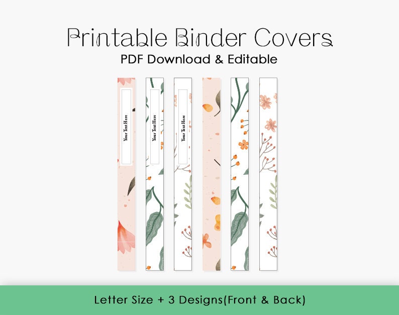 Binder Cover and Spines Printable - Etsy