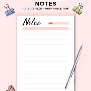 Printable Lined Paper | Planner Inserts - Etsy