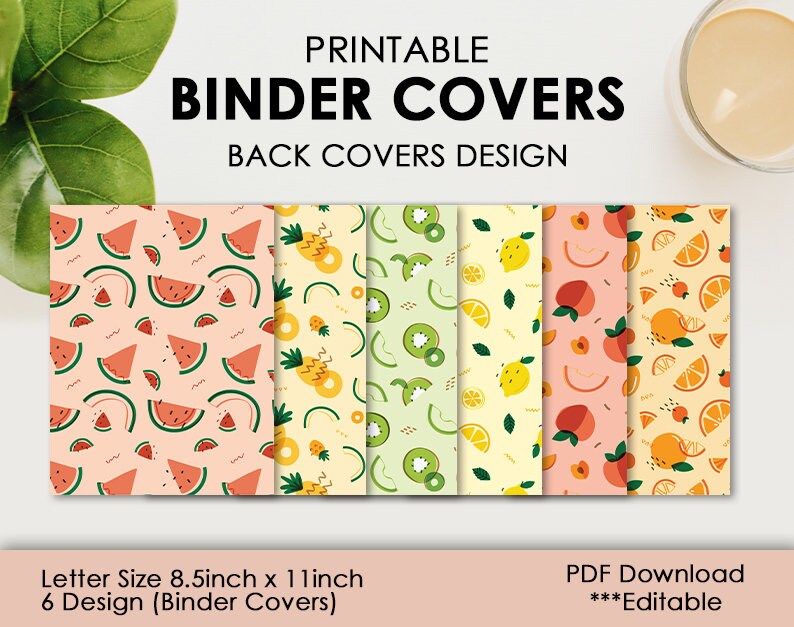 Printable and Editable Binder Cover and Spines - Etsy