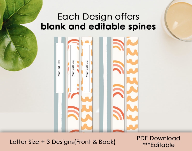 Binder Cover and Spines Printable - Etsy