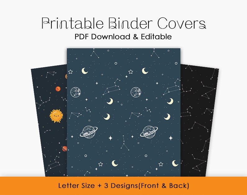 Printable Binder Cover Astronaut Binder Cover Galaxy Binder Cover - Etsy