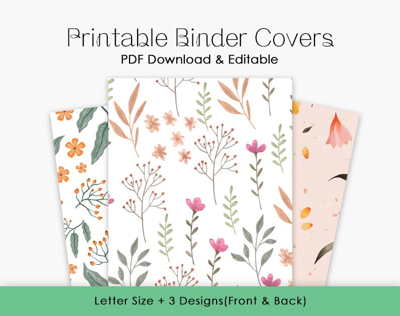Binder Cover and Spines Printable - Etsy
