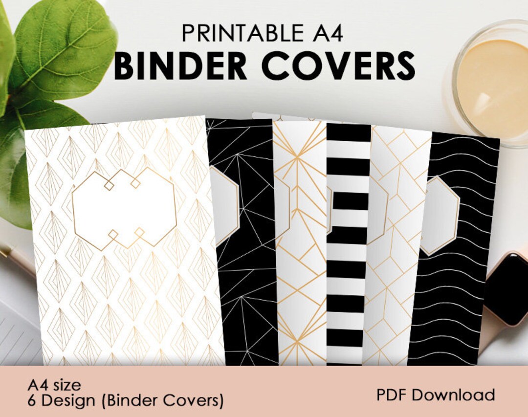 Printable Binder Cover A4 Size With Spines - Etsy