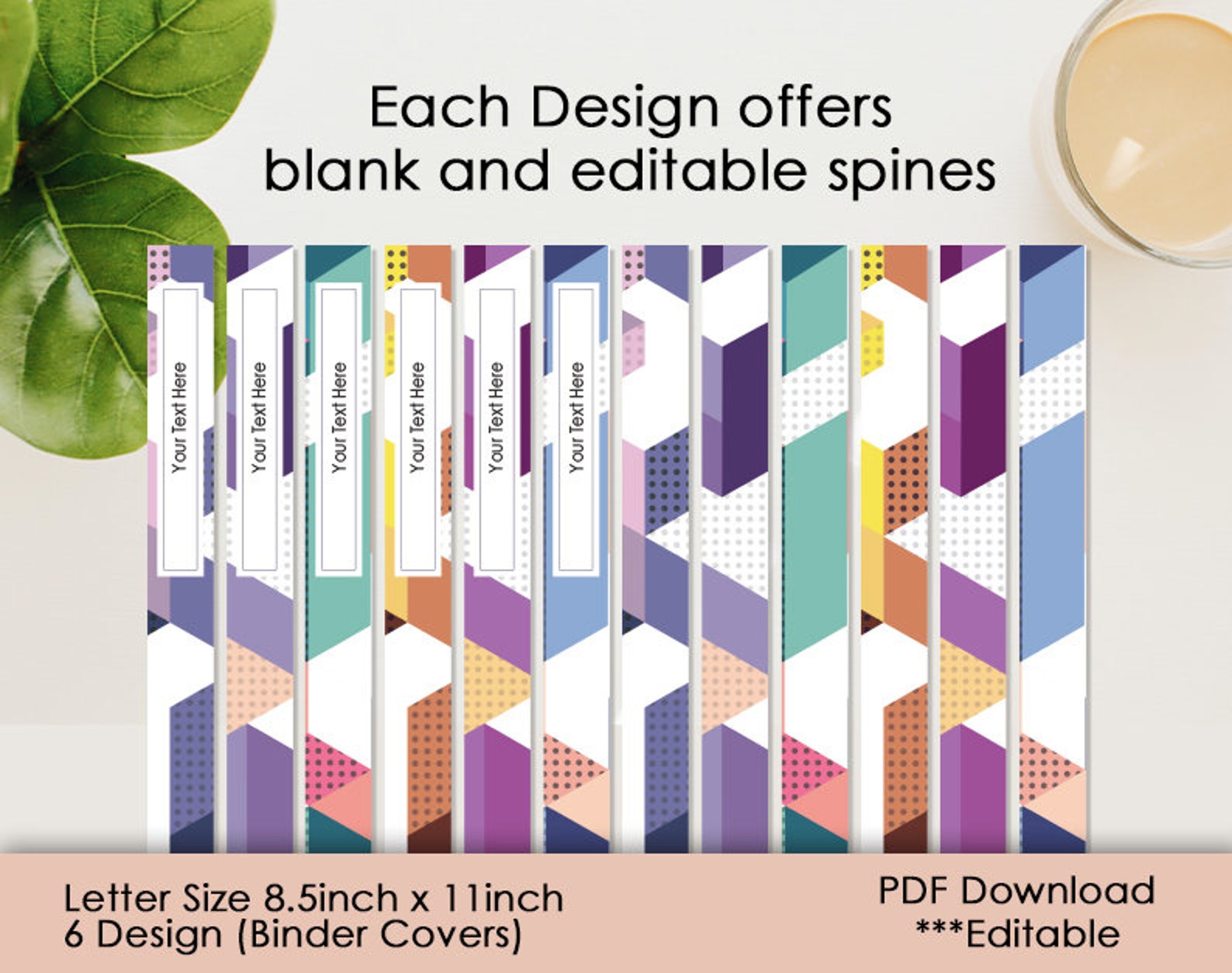 Binder Cover Printable | Instant Download | Subject Cover | Geometric ...